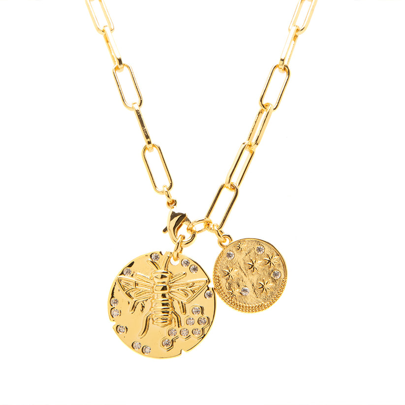 Collar con Medallas – Chapa de Oro – Aurela 18K
