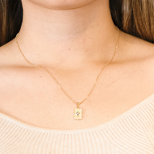Chain Necklace and Cross Scapular – Chapa de Oro – Aurela 18K