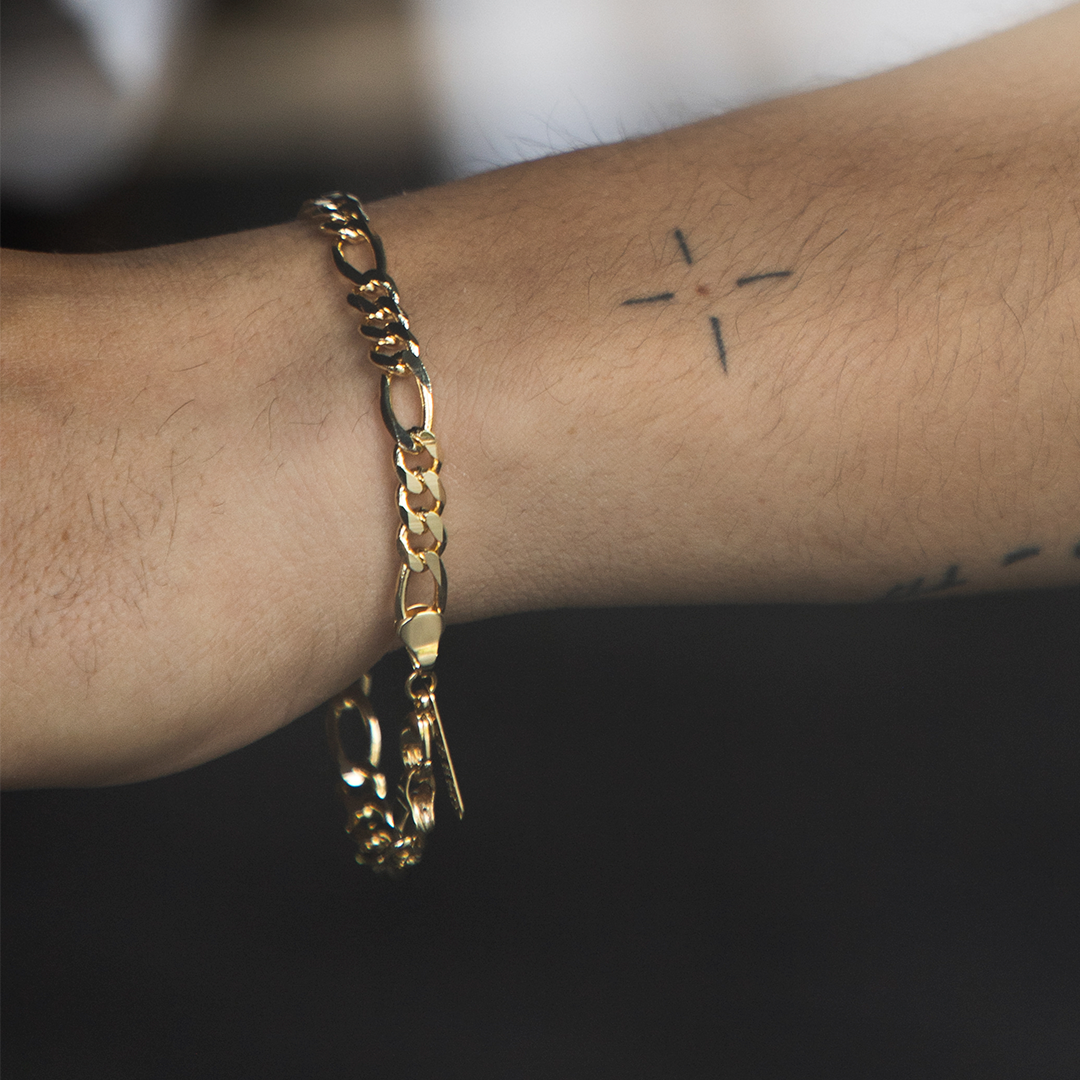 Pulsera Chunky Eslabones – Chapa de Oro – Aurela 18K